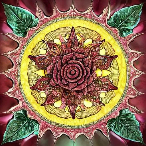 Finely detailed Rose flower in a fairy tale setting....