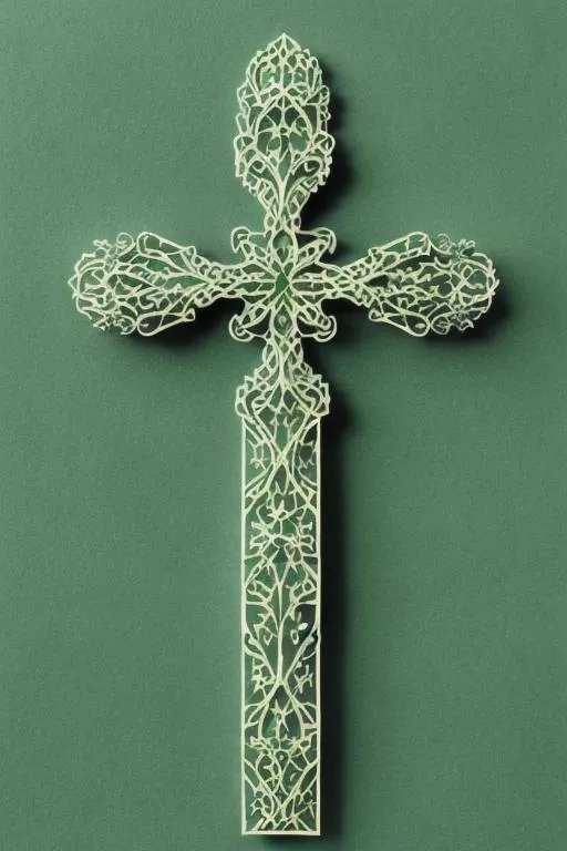 Large, standing cross, encrusted with rubies and dia... | OpenArt