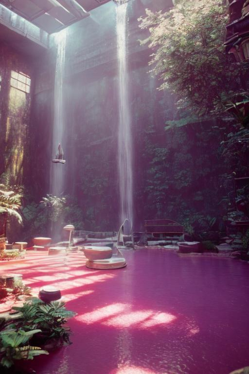 Liminal space, heavenly , water, clean bare walls, i...