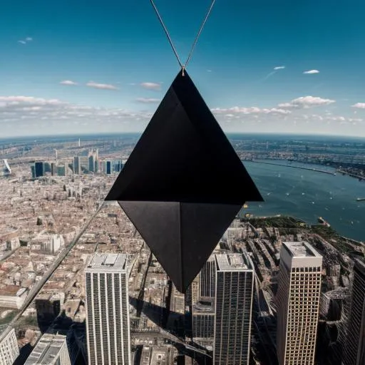 A triangle floating in the air a hyper realistic eye... | OpenArt