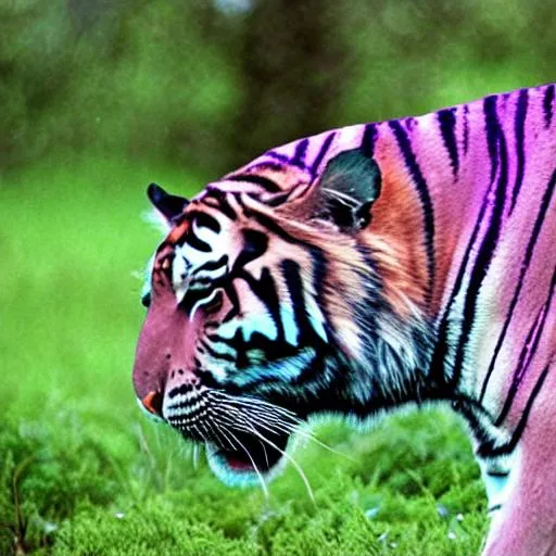 a purple sabber tooth tiger | OpenArt
