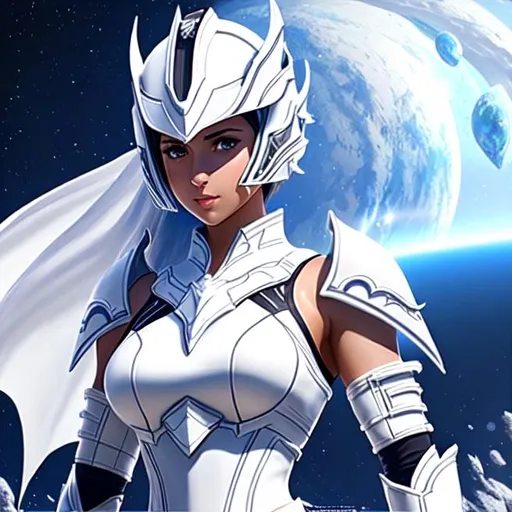 Naomi Scott, white Dragoon Artifact armor from FFXIV...