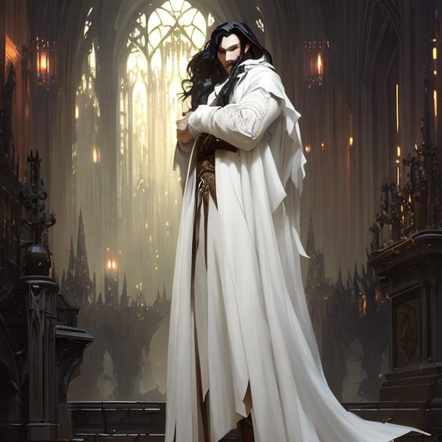 Full body splash art of male vampire, handsome, andr... | OpenArt