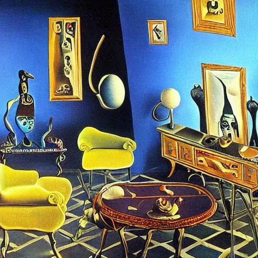SALVADOR DALI PAINTING OF LIVINGROOM | OpenArt
