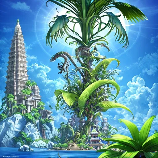 magical giant sentient tropical sandy palm tree carn... | OpenArt