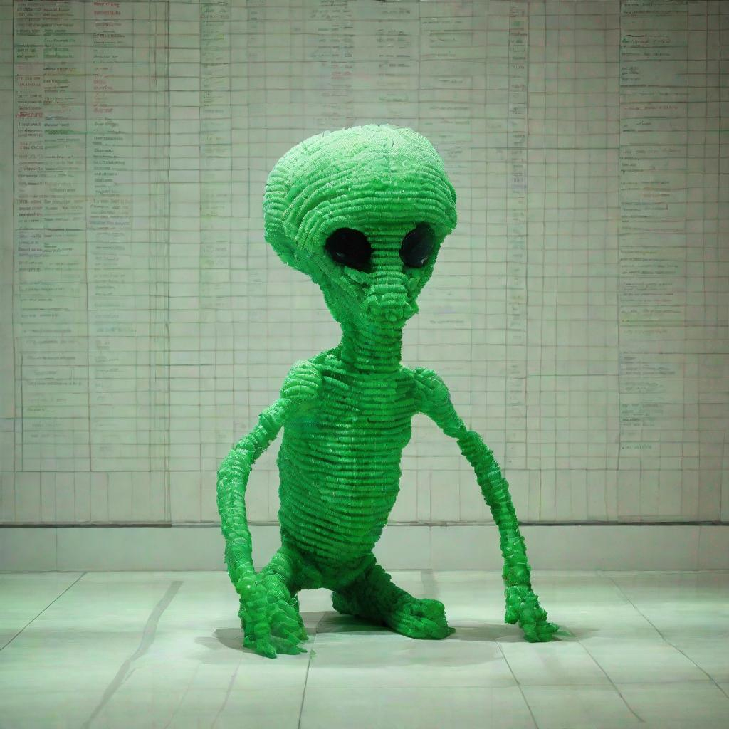 unknown alien molecular spreadsheets creature in the... | OpenArt