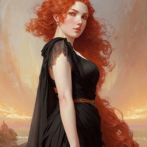 portrait of goddess with rosey cheeks, flowing wavy... | OpenArt