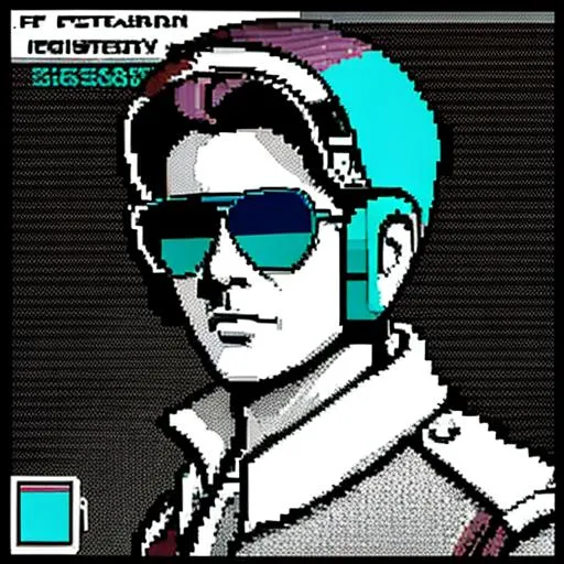 retro digital pixelart portrait of a veteran fighter...