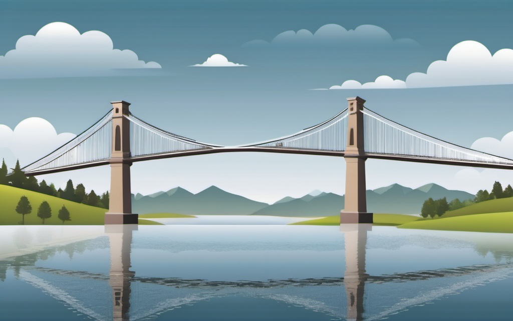 create a vector image of a suspension bridge