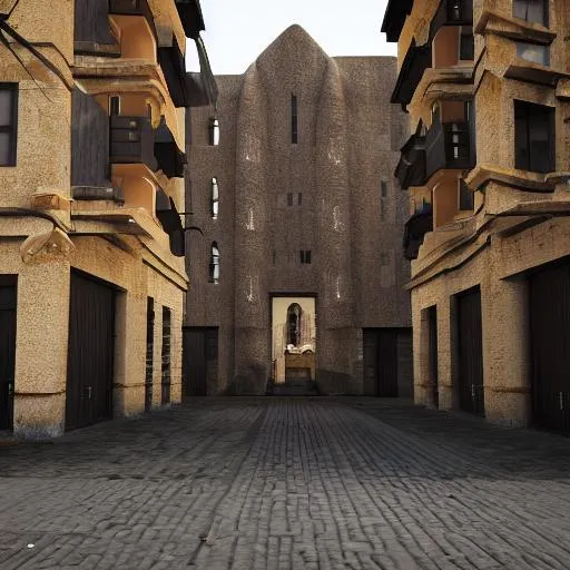 Modern gothic inspired street with Congolese archite... | OpenArt