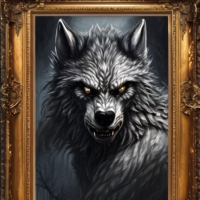 a realistic painting of Werewolf a Gray scale insid... | OpenArt
