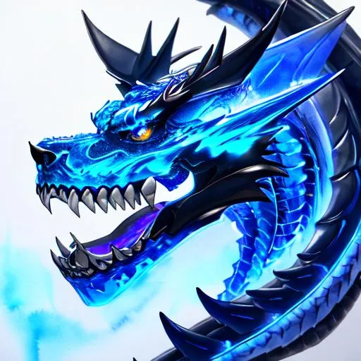 portrait of a roaring dragon with fangs and iridesc... | OpenArt