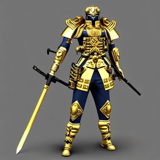 gold samurai mixed with sigma male and mixed with so... | OpenArt