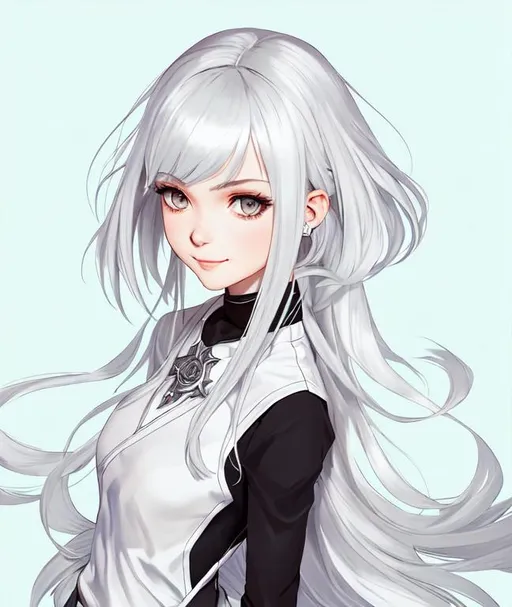 Anime Girl With Silver Eyes