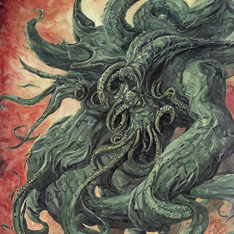Cthulhu, war, painting, realistic | OpenArt