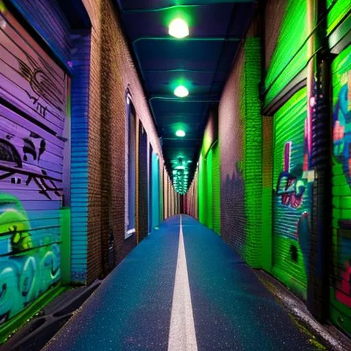 A picture of An urban alley transformed into a whims... | OpenArt