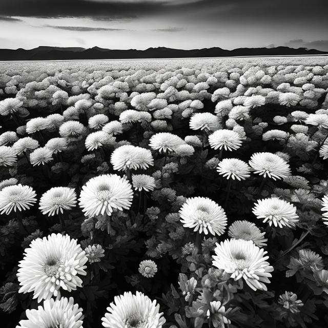 a hyper detailed black and white sketch of a field o...