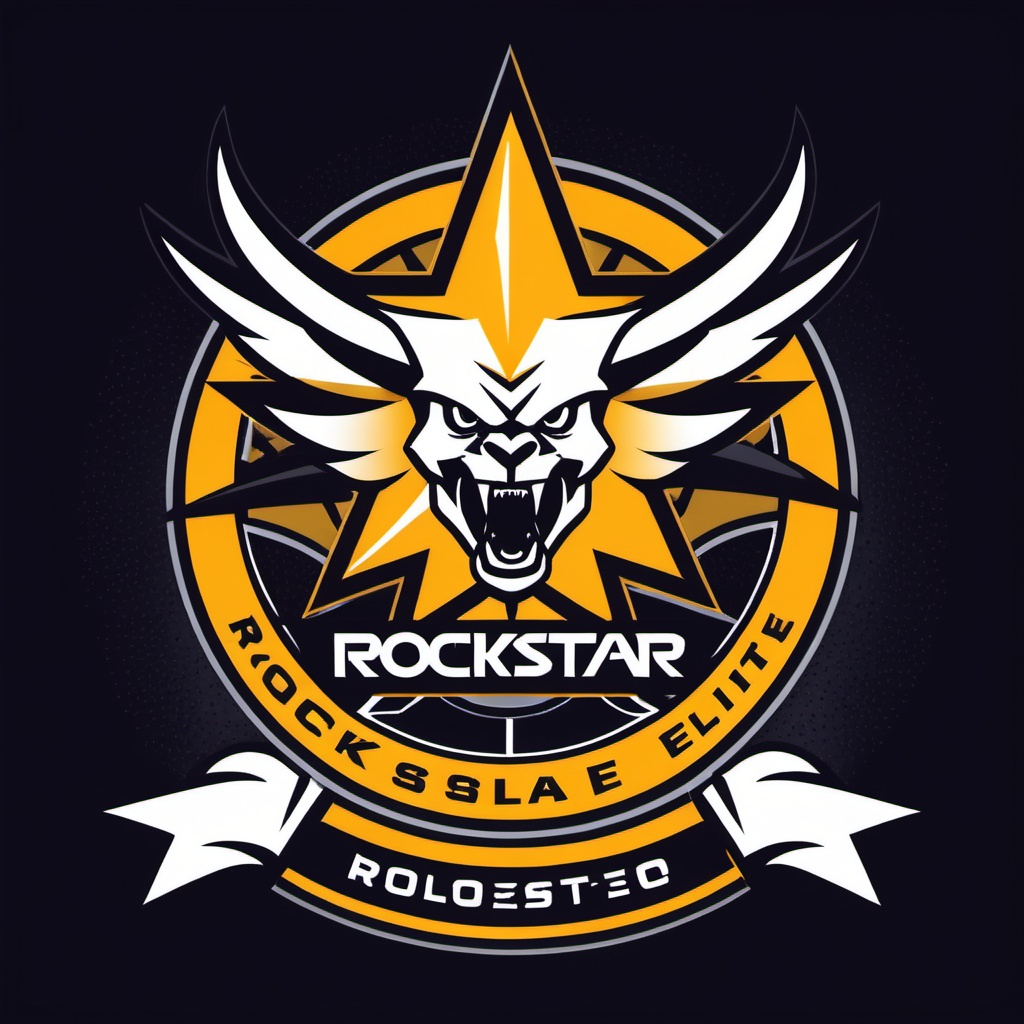 basketball team logo with the name rockstar elite