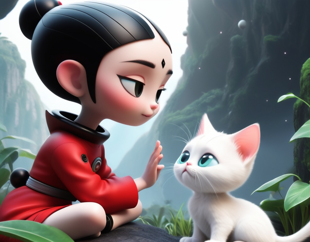 Pucca animation style. Earthscape. Female alien and...