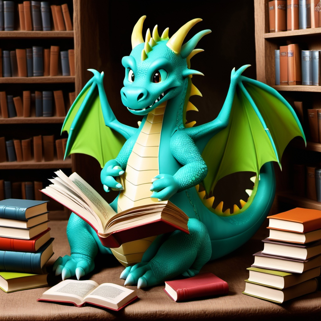 dragon reading books