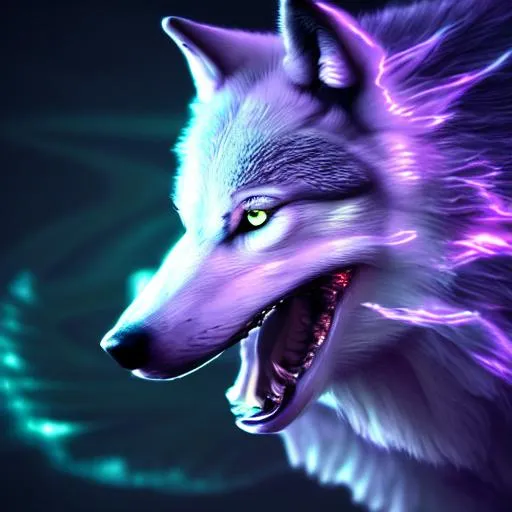 Beautiful Majestic Spectral wolf, patronus, transpar... | OpenArt