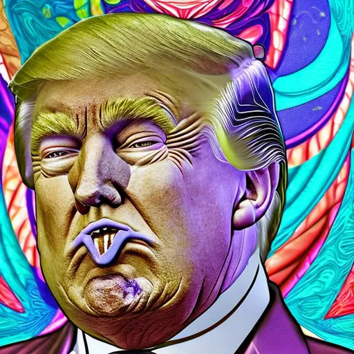 Fractal Geometry Donald Trump, translucent colors, p... | OpenArt
