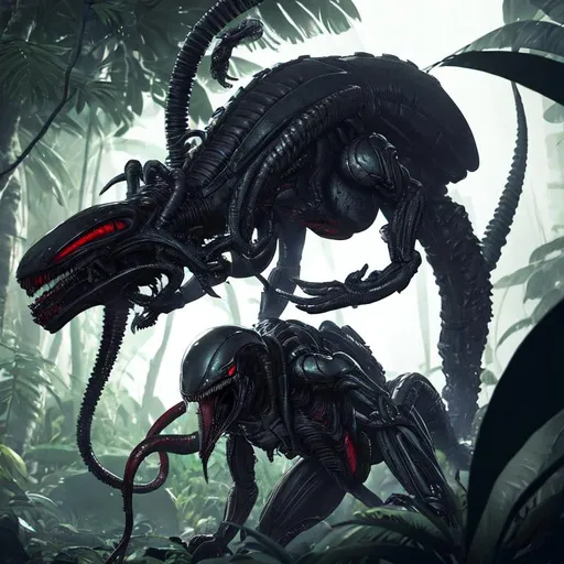 wide panorama view, hundreds of xenomorphs climbing... | OpenArt