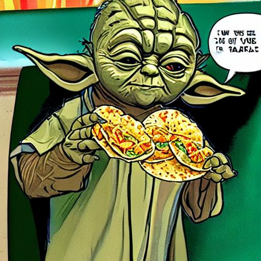 Yoda eating a tacos | OpenArt
