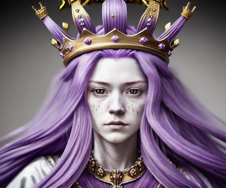 hyper detailed crown, long purple hair, hyper detail... | OpenArt