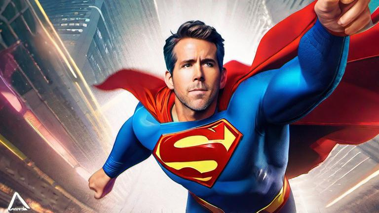 Photograph of Ryan Reynolds as Superman • 8k reso...