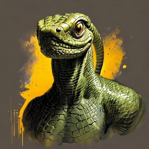 A humanoid snake creature in police uniform