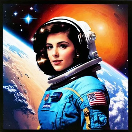 pretty girl in space