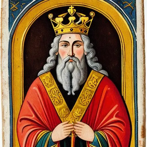 manuscript-style image of a pagan king | OpenArt