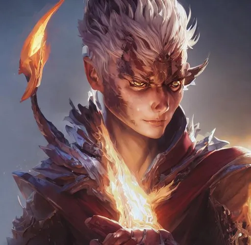 character concept art of a fire warlock, key visual,... | OpenArt