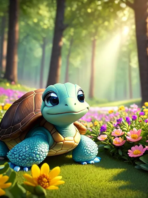 Disney Pixar style turtle baby, highly detailed, int... | OpenArt