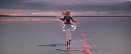 Violet Evergarden, walking on water, dancing alone,...