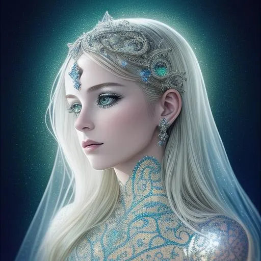 filigree, tiny glowing silver particles, filigree ou...