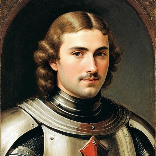 Portrait of a knight posing without his helmet