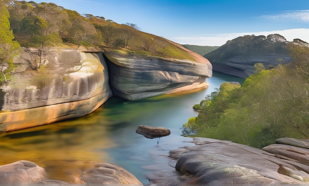 The famous scenic view of Clunt Rock in Clunt Rock...
