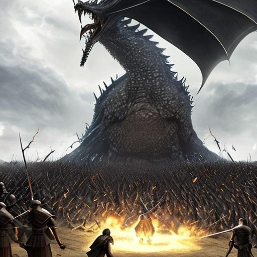 giant battle with swords and two Giants fighting eac...