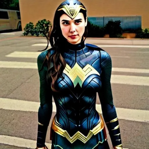 full body picture from gal gadot in anime style art