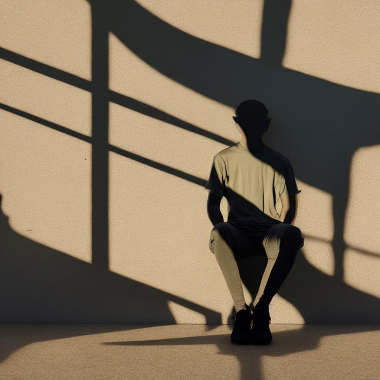 Aesthetic picture of a sitting human shadow blending...