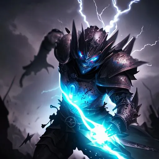 epic, warriors ,medieval, lightning, battlefield,da...