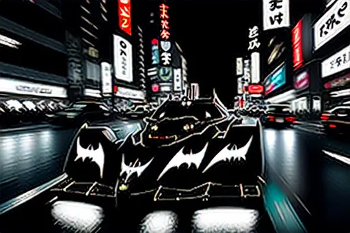 In the darkness of Shinjuku's streets, the batmobile...
