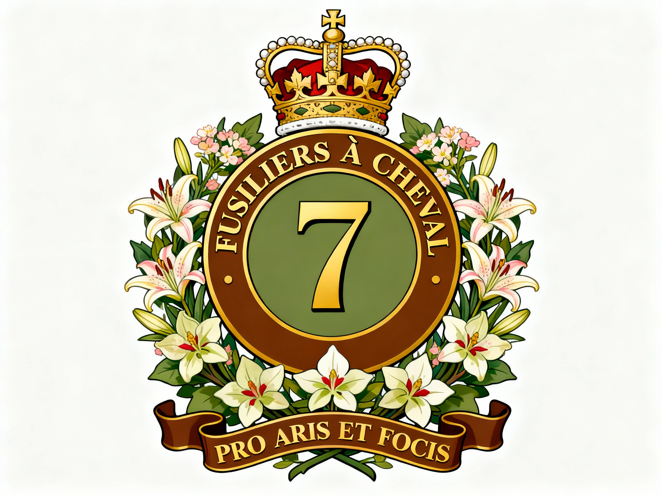 A brown annulus trimmed in gold and marked FUSILIERS...