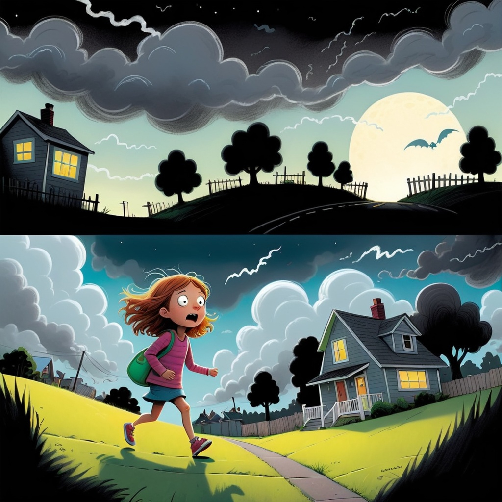 ((multi-panel comic book pages of chalkboard illustr...