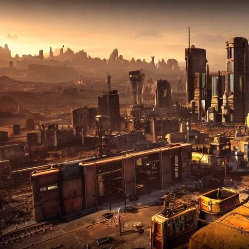 fallout city, UHD, HDR, 8K, RPG, UHD render, HDR re... | OpenArt