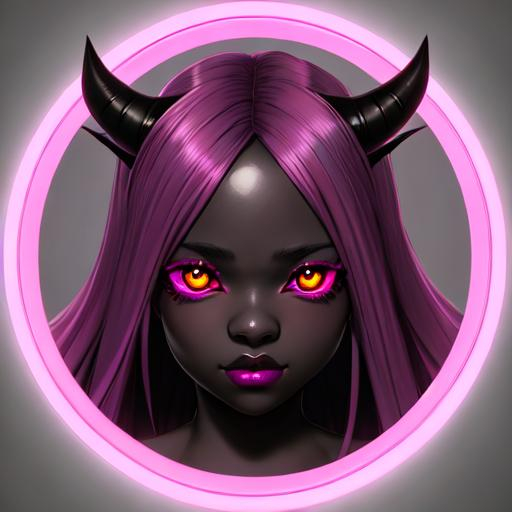 Beautiful pink succubus demon girl black skin, anime... | OpenArt