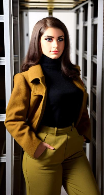 Full body photo of 60's eurospy film operative wome... | OpenArt