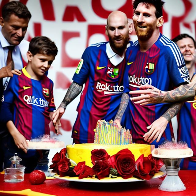 Messi cut the cake